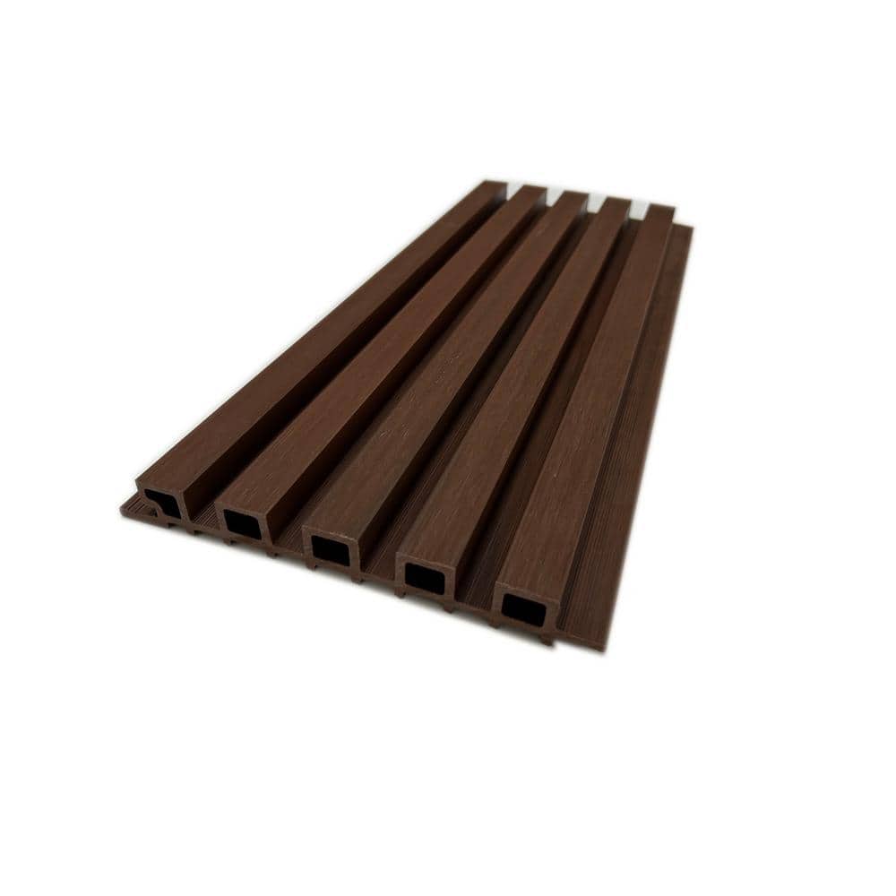 Ejoy 8.6 in. x 107 in. x 1 in. 5-Grid Composite Cladding Siding Outdoor ...