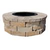 Pavestone 40 in. W x 14 in. H Rockwall Round Fire Pit Kit - Yukon ...