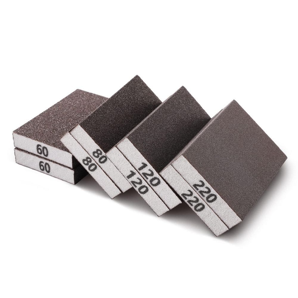 8Pck Sanding Sponge Blocks, Assorted Grits 60/80/120/220, Flexible ...