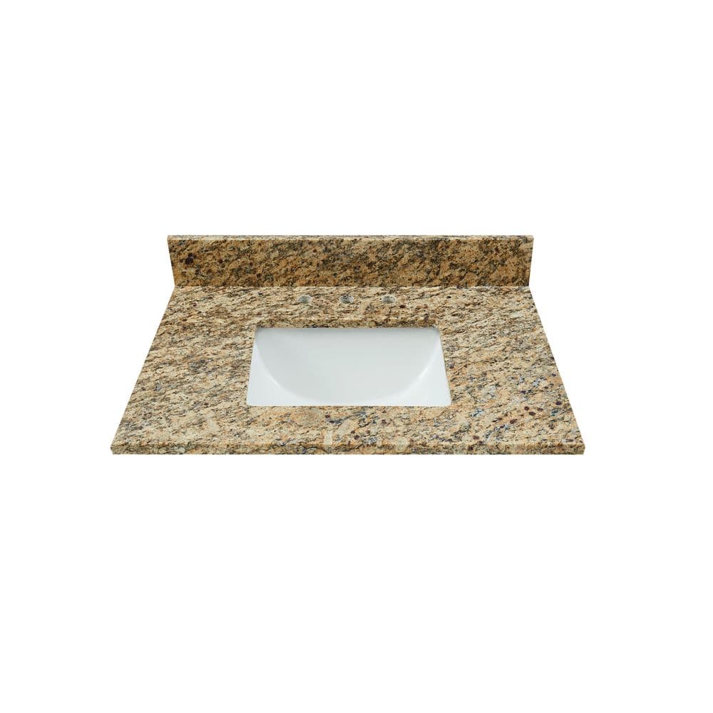 Tile and Top Tile and Top 31 in. W x 22 in. D Granite White Rectangular ...