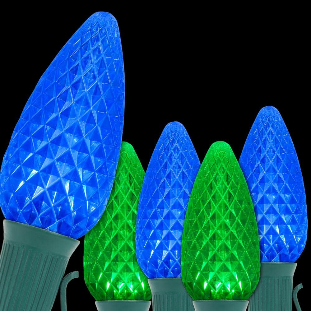 Wintergreen Lighting OptiCore 49 ft. 50-Light LED Blue and Green ...