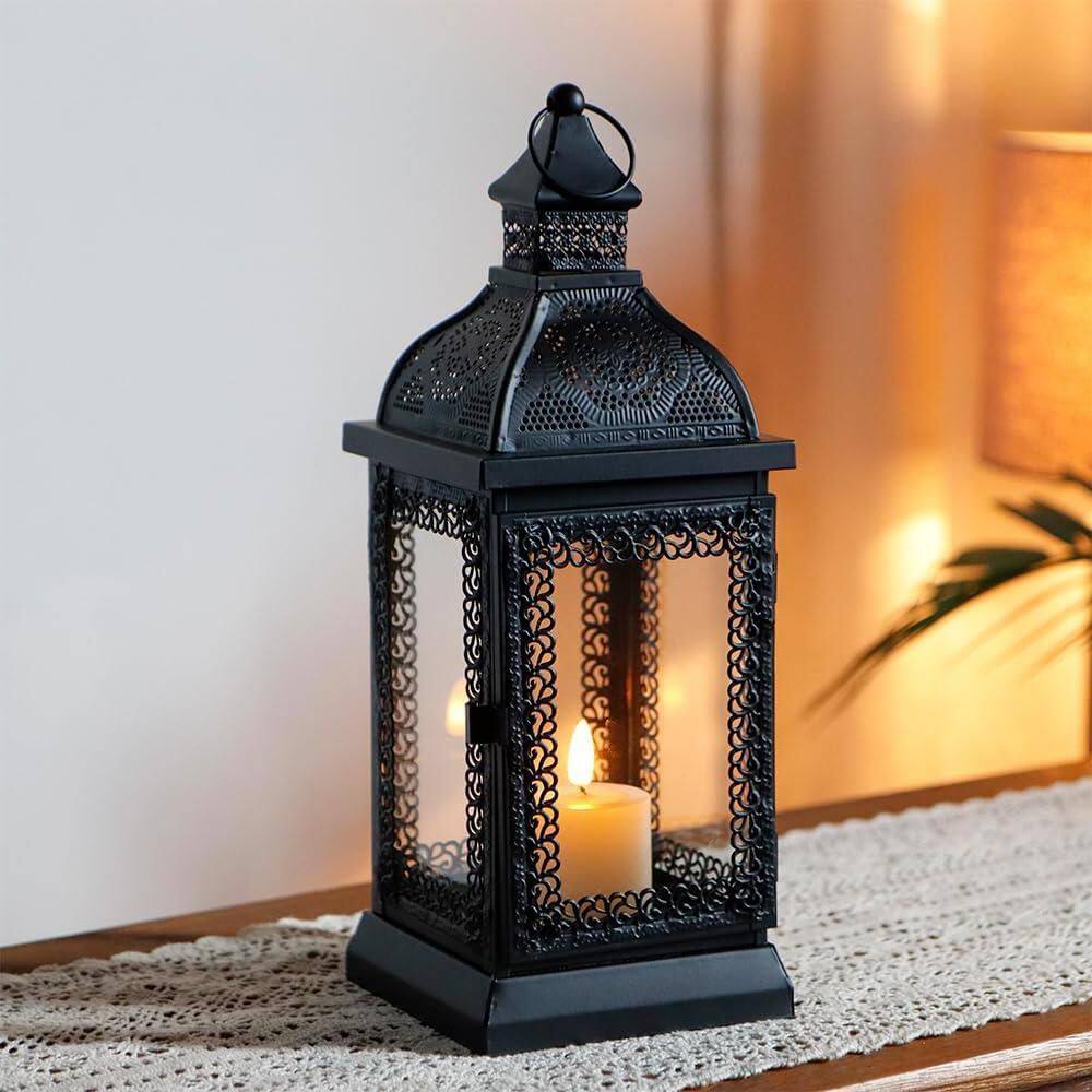13 in. x 5 in. Black Metal Vintage Lantern without Candle Z0C53K5496 ...