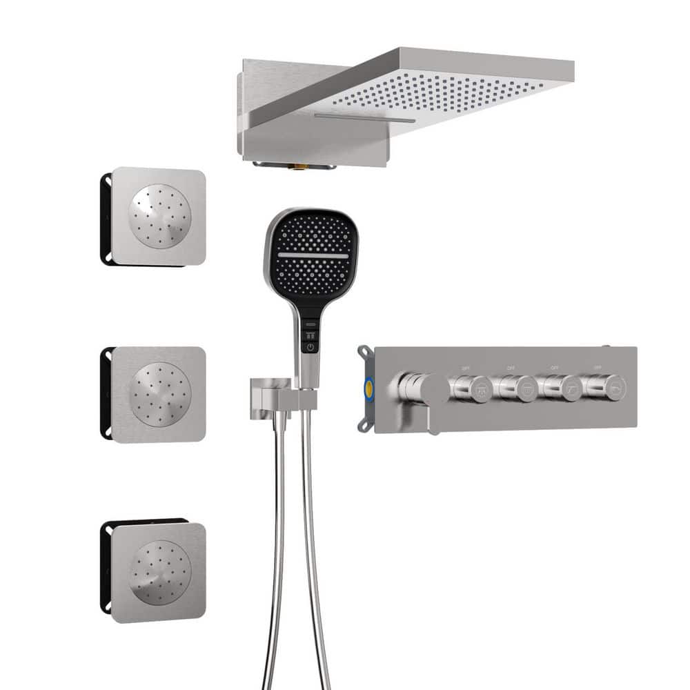 GIVING TREE 23 in. 3 Jet Mixer Shower System Combo Set Waterfall ...