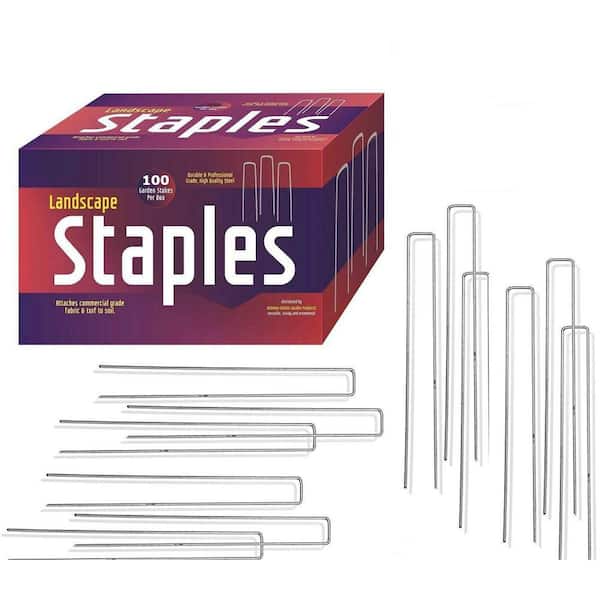 Ashman Online Ashman Galvanized Landscape Staples: 100-Count 12 in. Sod and Fence Stake-Rust ...