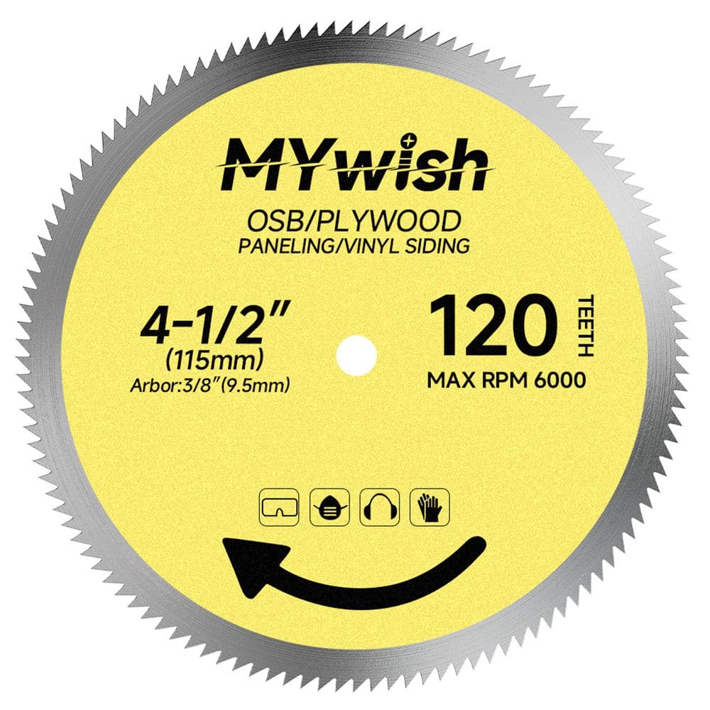 MYWISH 4-1/2 in. x 120-Tooth Finish Circular Saw Blade, 3/8 in. (9.5 mm ...