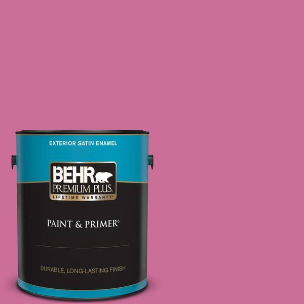 BEHR PREMIUM PLUS 1 gal. #100B-6 Fuchsia Kiss Satin Enamel Exterior ...