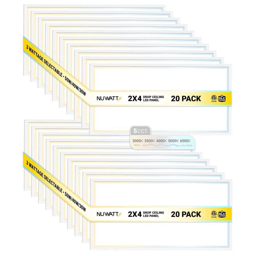 NuWatt 2 ft. x 4 ft. Integrated LED Panel Drop Ceiling Lights 0-10V ...