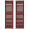 Builders Edge 14.5 in. x 48 in. Louvered Vinyl Exterior Shutters Pair ...