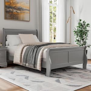 Furniture of America Burkhart White Twin Wood Frame Sleigh Bed with ...