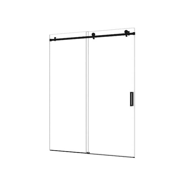 LIVACA 56 in. - 60 in. W x 76 in. H Frameless Shower Door in Matte ...