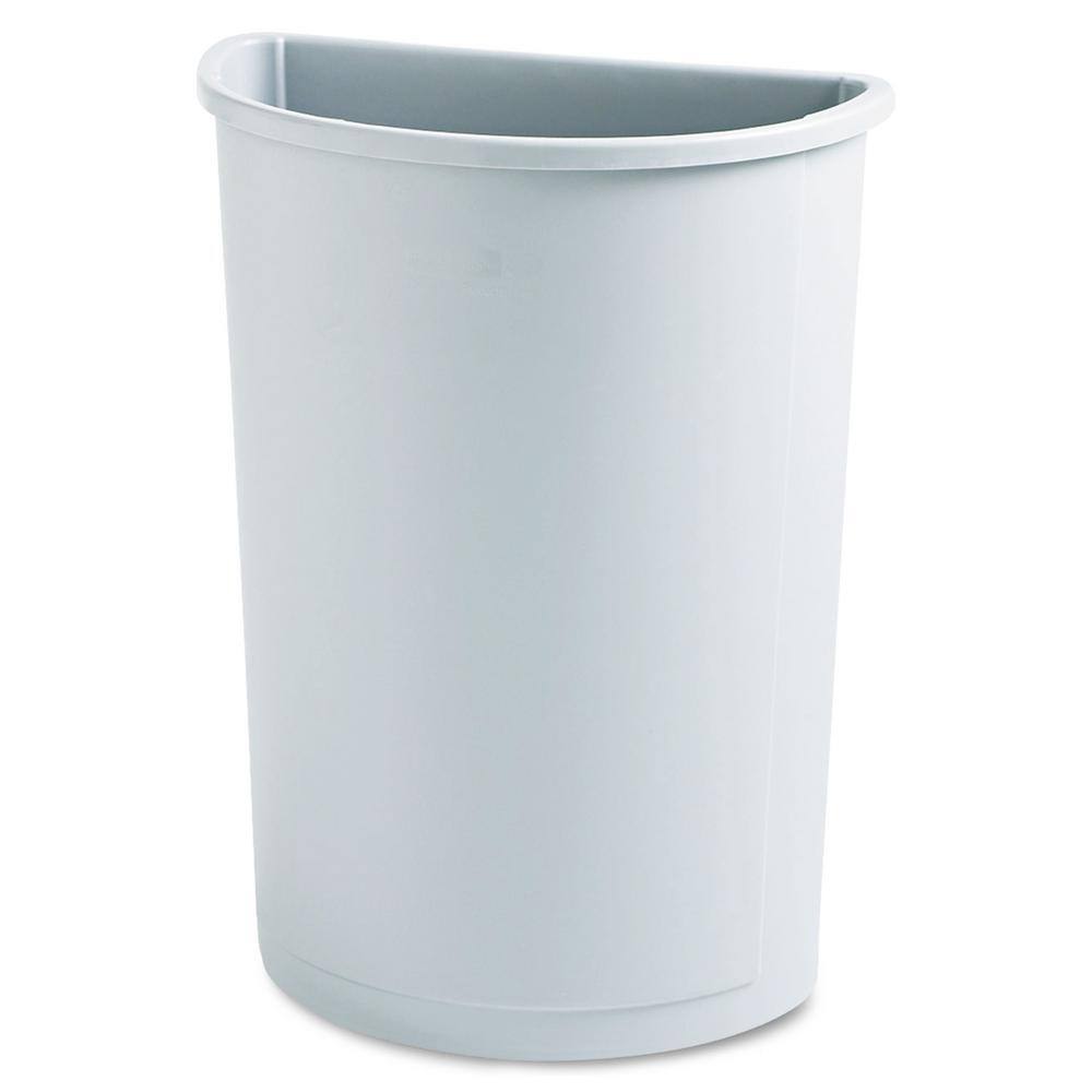 Rubbermaid Commercial Products Untouchable 21 Gal. Gray Plastic Half ...
