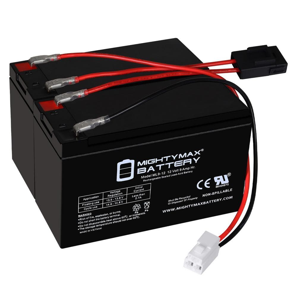 Mighty Max Battery 12-Volt 9 Ah F2 SLA Replacement Battery Compatible ...