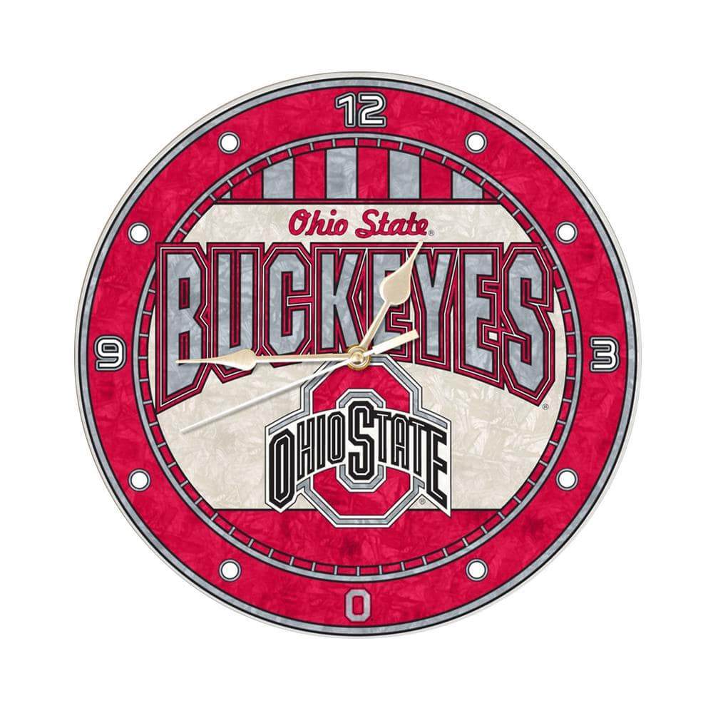 The Memory Company NCAA - 12 in. Ohio State Art Glass Clock COL-OSU-274 ...