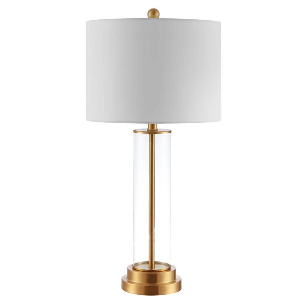 SAFAVIEH Cassian 26 in. Clear Table Lamp with White Shade TBL4253A ...