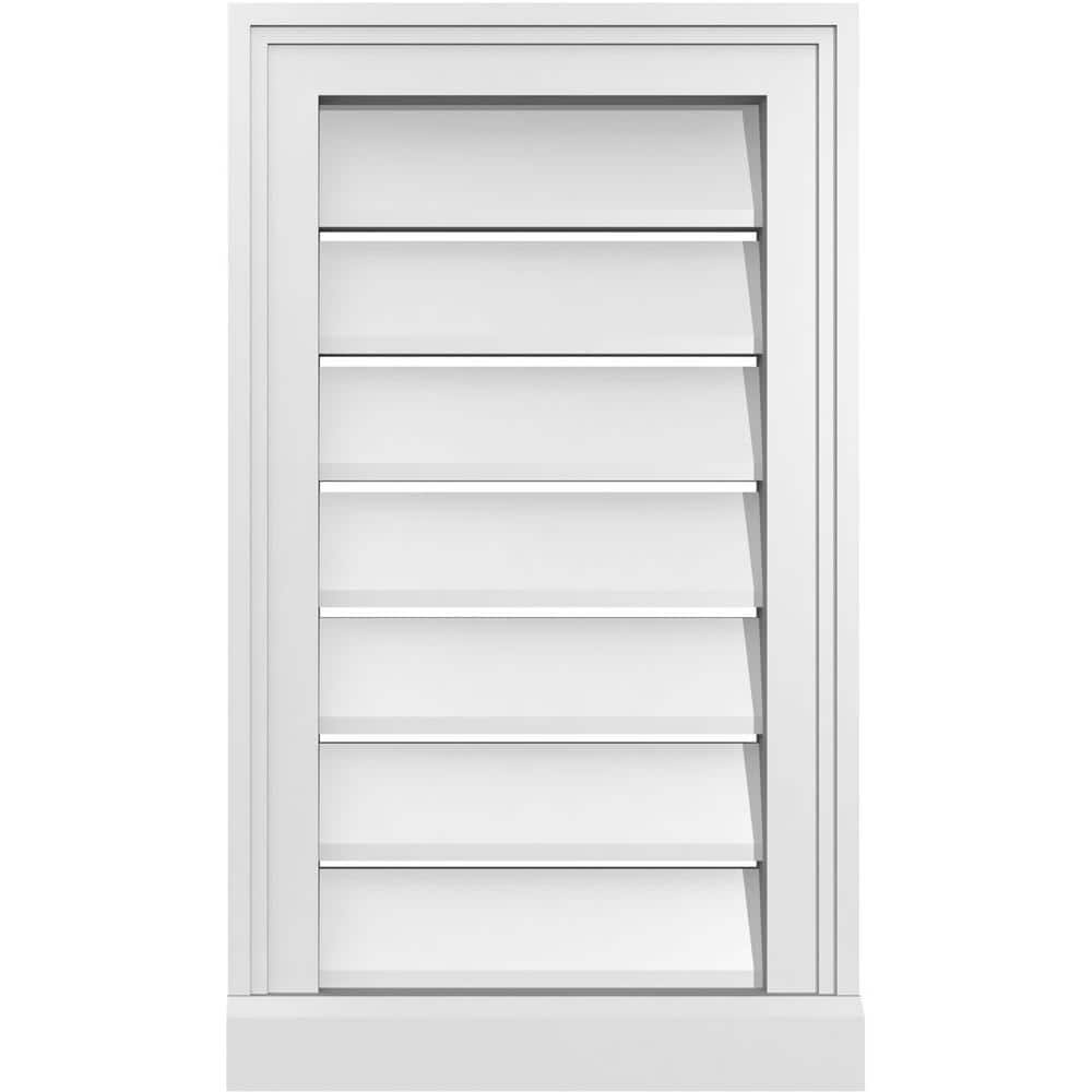Ekena Millwork 14 in. x 24 in. Vertical Surface Mount PVC Gable Vent ...