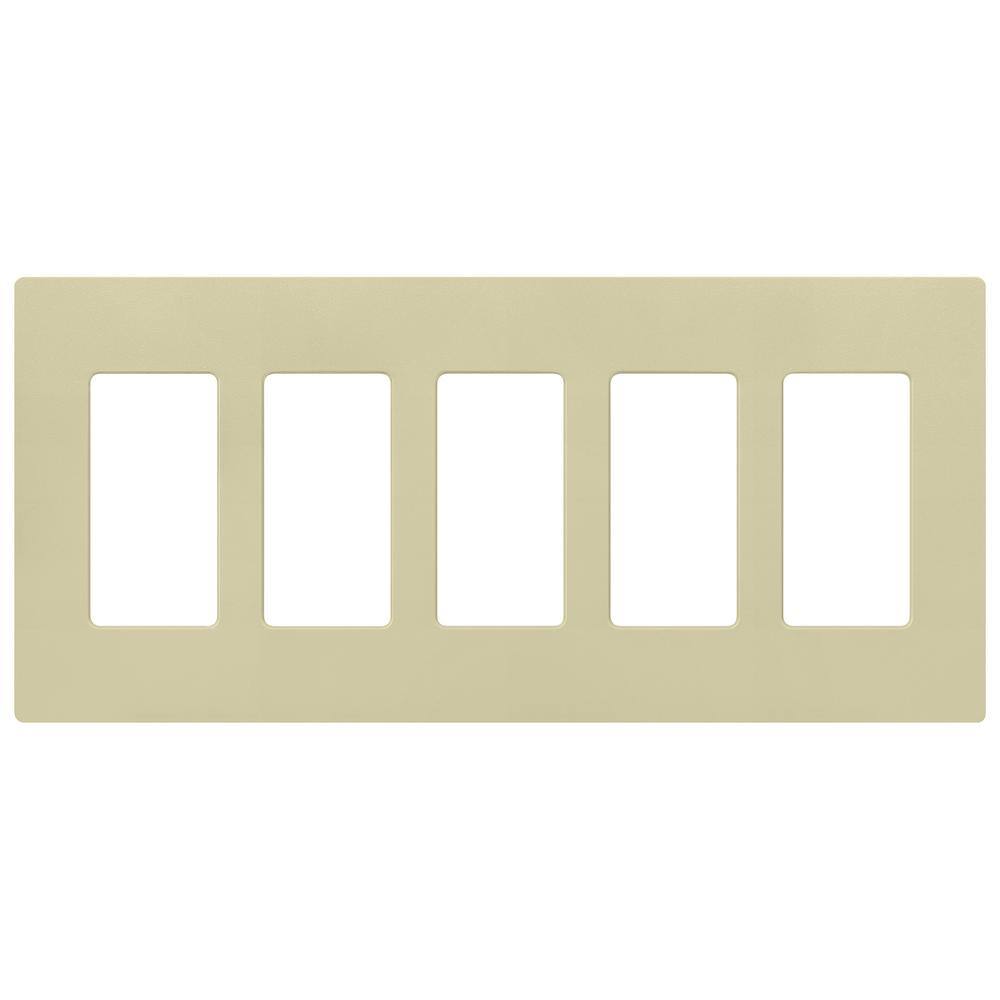 Lutron Claro 5 Gang Wall Plate for Decorator/Rocker Switches, Satin ...