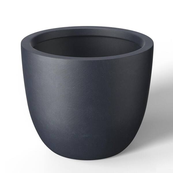 Sapcrete 18 in. Large Soft Slate(Enhanced Core) Concrete Round Planter ...