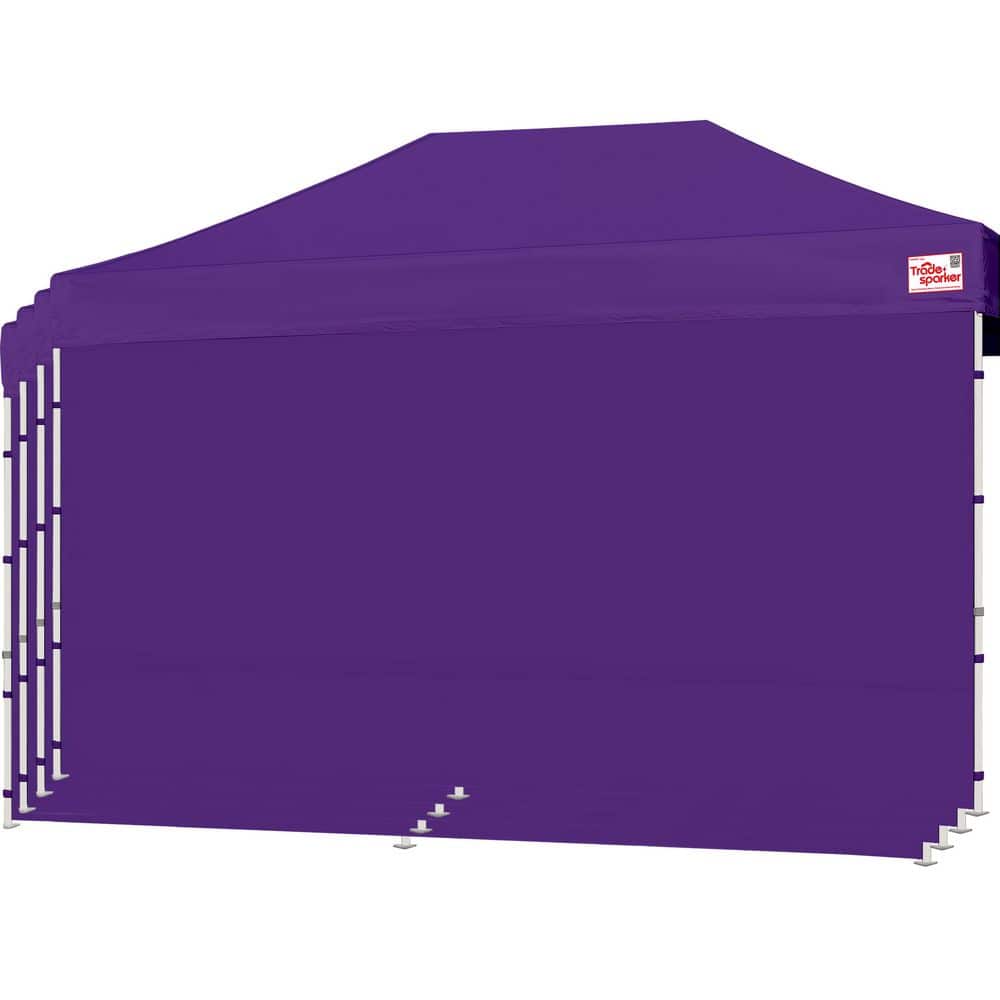 Tradesparker Series 10 ft. x 20 ft. Purple Pop Up Canopy Wall with ...