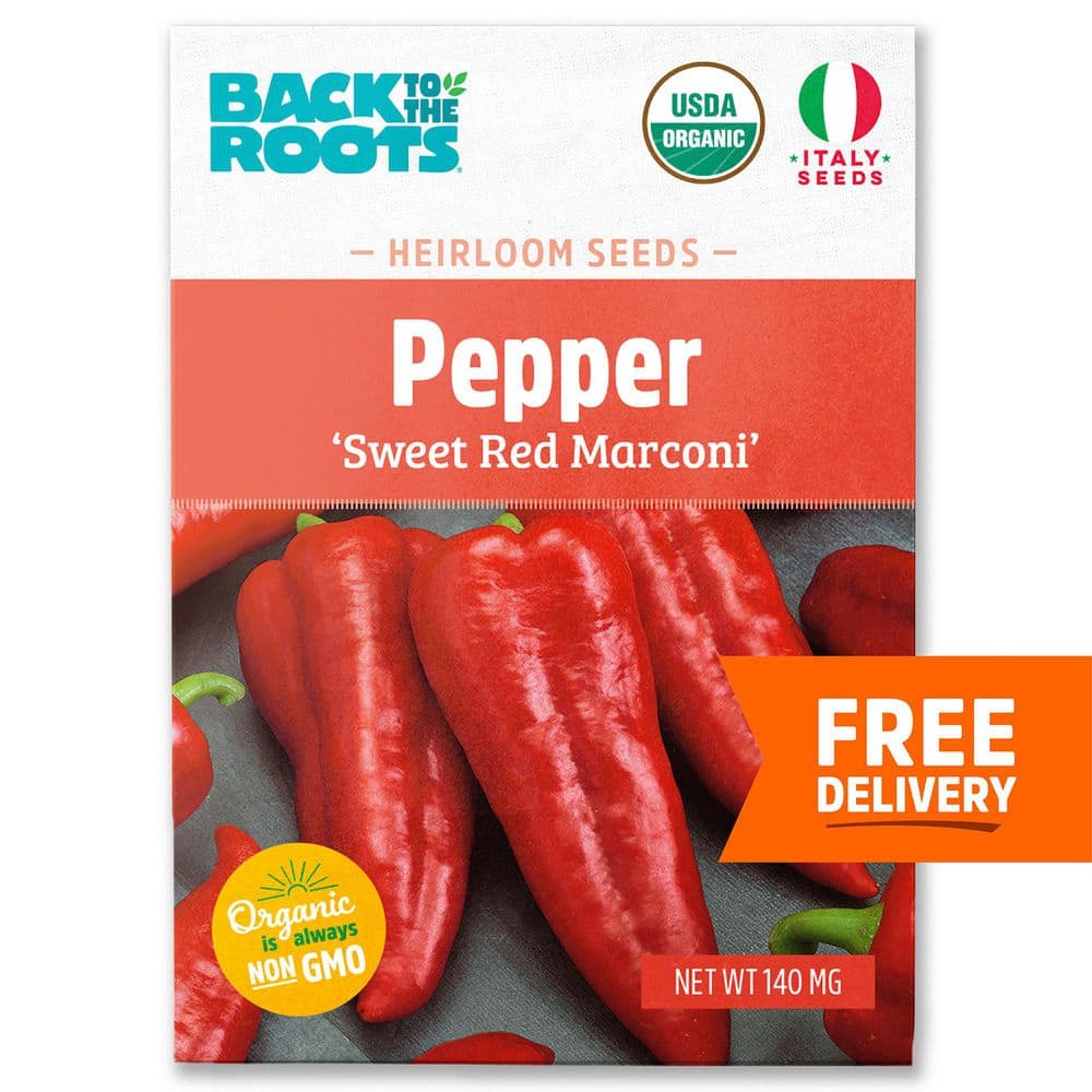 Back to the Roots Organic Sweet Red Marconi Pepper Seed (1-Pack) 46060 ...