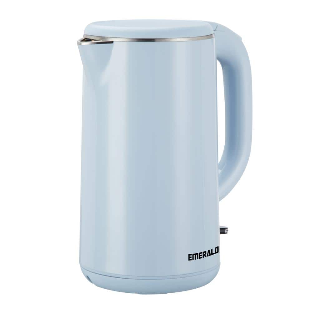 Emerald 7.6-Cup Stainless Steel Interior Blue Tea Cordless Electric ...
