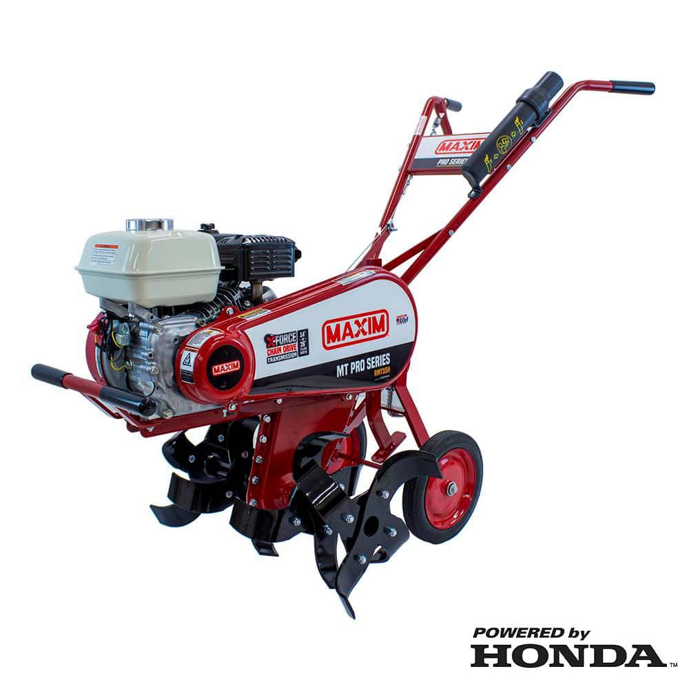 Maxim 26 in. 163cc Gas Mid Tine Tiller with Honda GX160 RMT55H.MAX ...