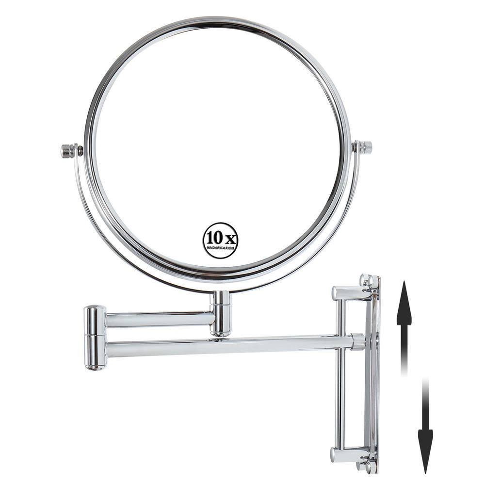 XUJMK 8 in. W x 8 in. H Round Framed Wall Bathroom Vanity Mirror in ...