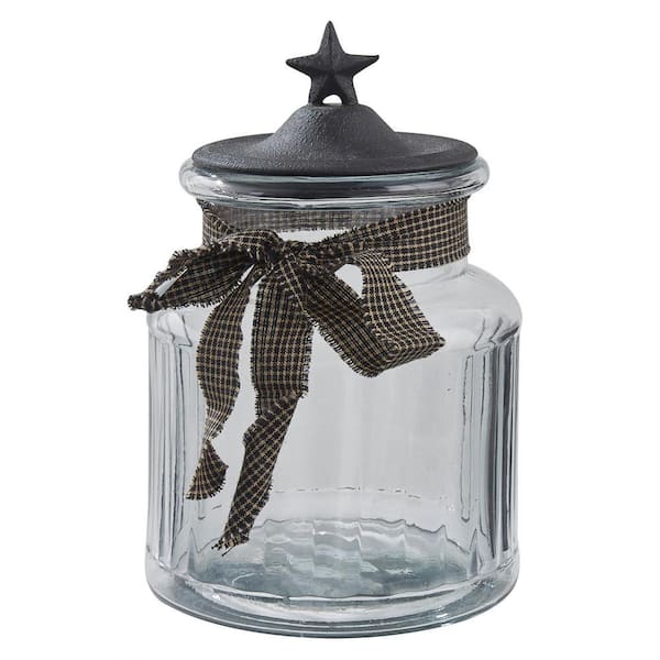 Split P Glass Jar with Star Embellished Lid 22-657 - The Home Depot
