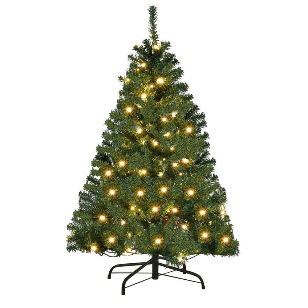 ANGELES HOME 7 ft. Green Pre-Lit LED Artificial Christmas Tree with ...