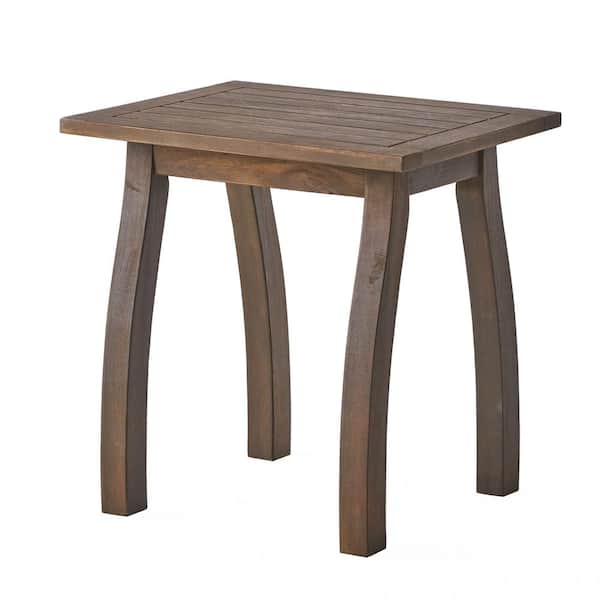 Grey Acacia Wood Selma End Table 19 in. Outdoor Side Table Coffee Table ...