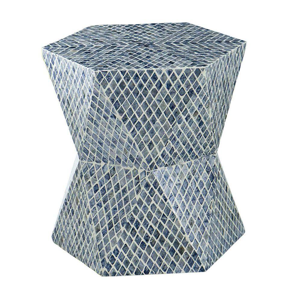 19 in. Tapered MDF Blue Garden Accent Side Table GYY-013 - The Home Depot