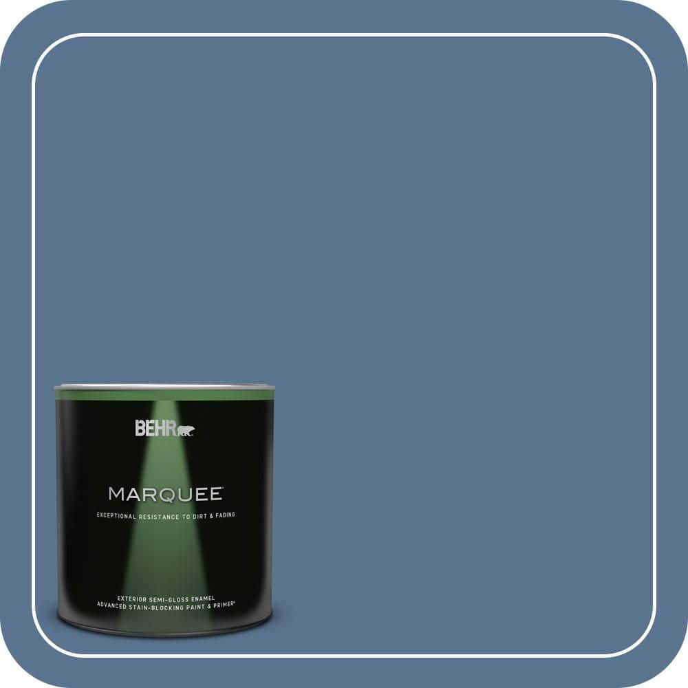 BEHR MARQUEE 1 qt. #PPU14-18 Laguna Blue Semi-Gloss Enamel Exterior ...