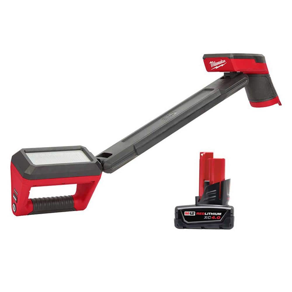 Milwaukee M12 12V Lithium-Ion Cordless LED Underbody Light with M12 XC 4.0 Ah Battery Pack 2126 ...