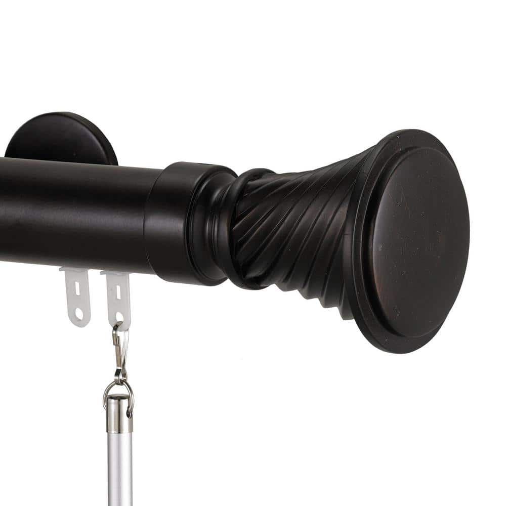 Art Decor Tekno 40 48 in. Traverse Rod with Elfin Finial in Reddish ...