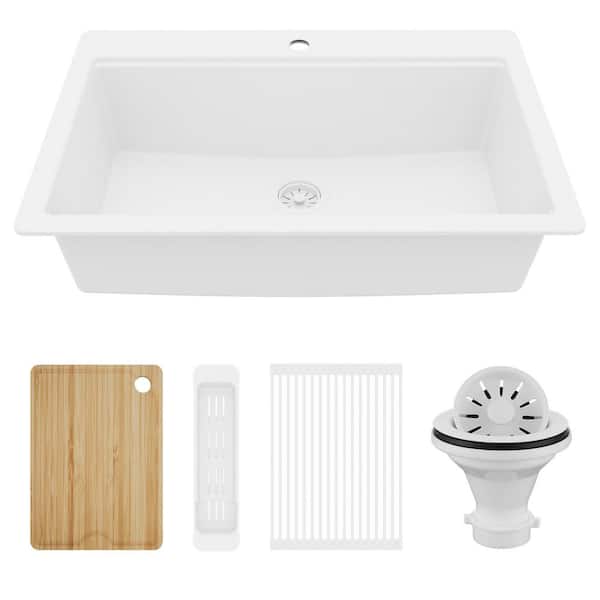 Reviews for Karran 33 in. Drop-In Single Bowl Quartz Workstation ...