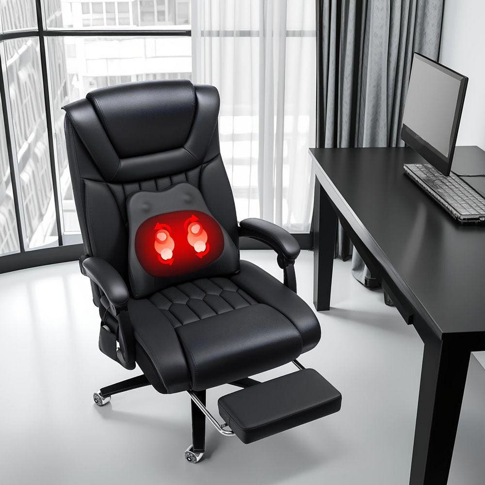 Reviews for WOODYHOME Big and Tall Faux Leather Massage Office Chair ...