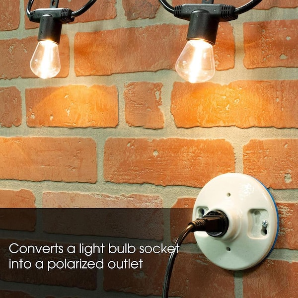 Lukyamzn 2-Pieces Polarized Handy Plug Convert Light Bulb to Outlet ...