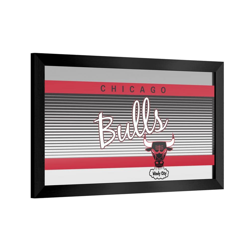 Chicago Bulls Hardwood Classics 26 in. W x 15 in. H Wood Black Framed ...