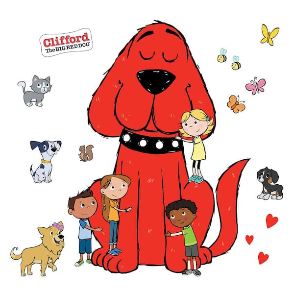 RoomMates 29-Piece Clifford the Big Red Dog Hugs 20.35 in. x 28.44 in ...
