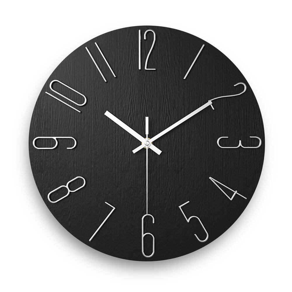 Angel Sar 12 in. Modern Wall Clock for Offices, Living Rooms, Kitchens ...