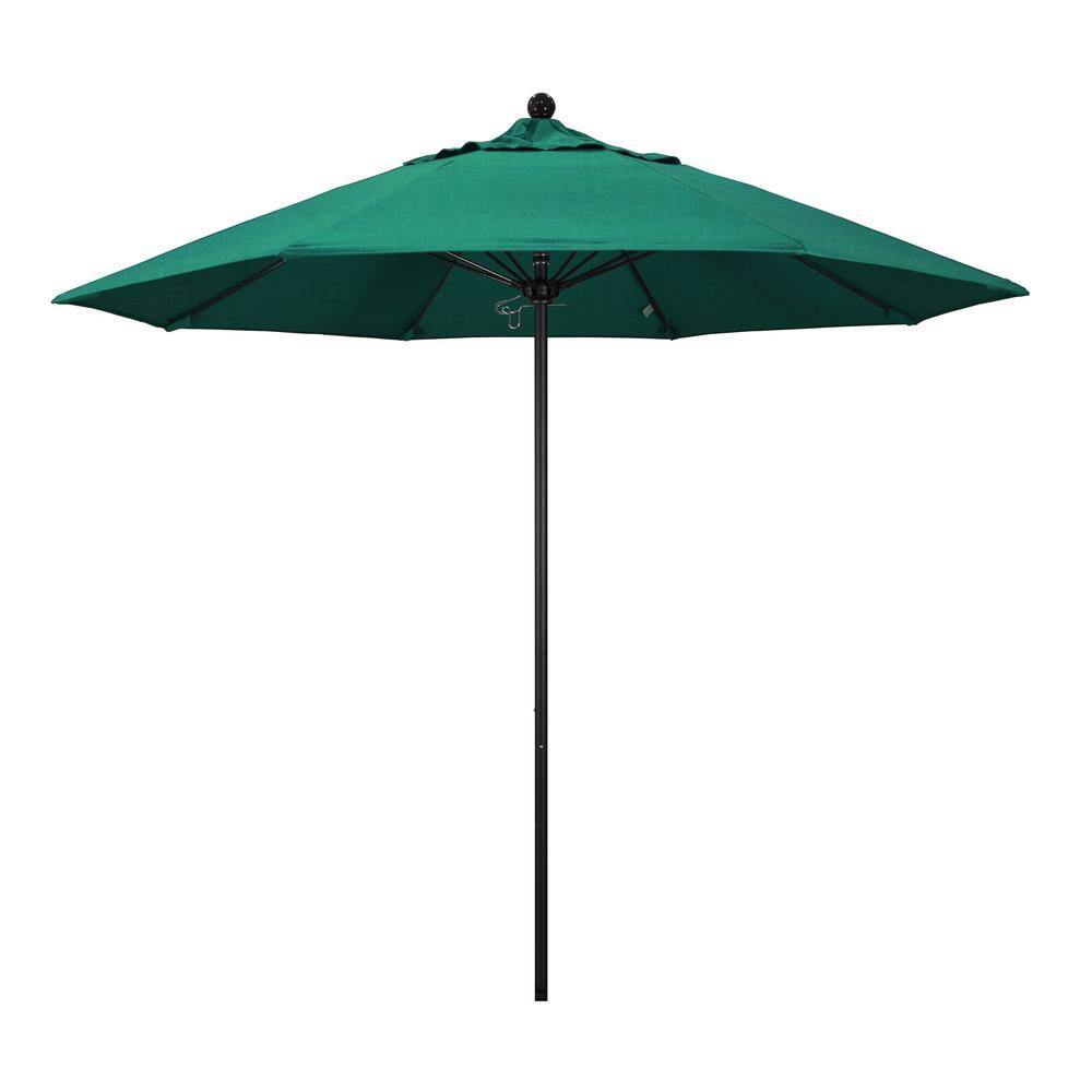 California Umbrella 9 ft. Black Aluminum Commercial Market Patio ...