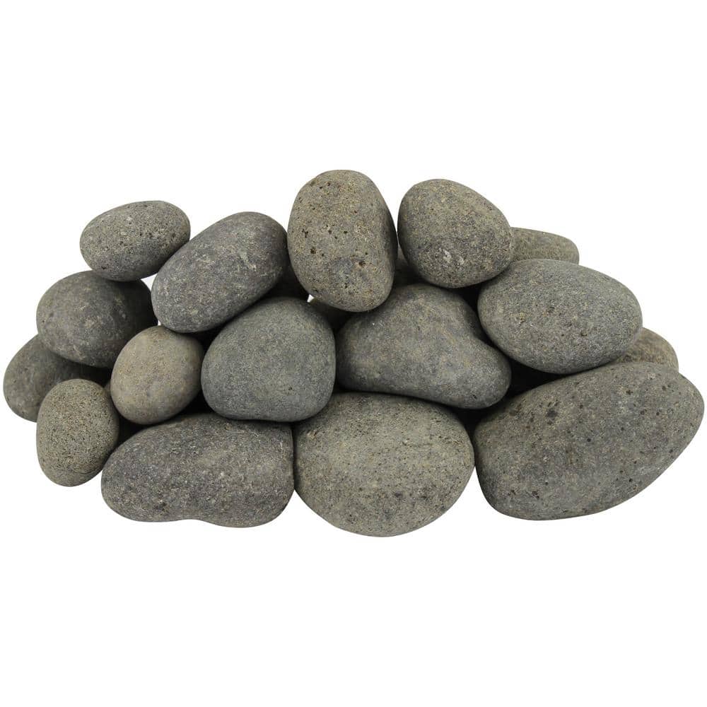 Rain Forest 0.4 cu. ft., 1 in. to 3 in. Gray Caribbean River Pebble (30 ...