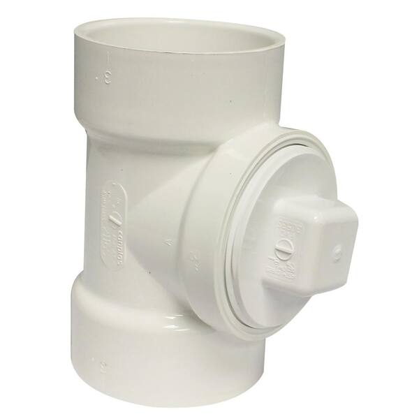 IPEX 3 in. PVC DWV Hub x Hub x FPT Cleanout Tee with Plug 755228 - The ...