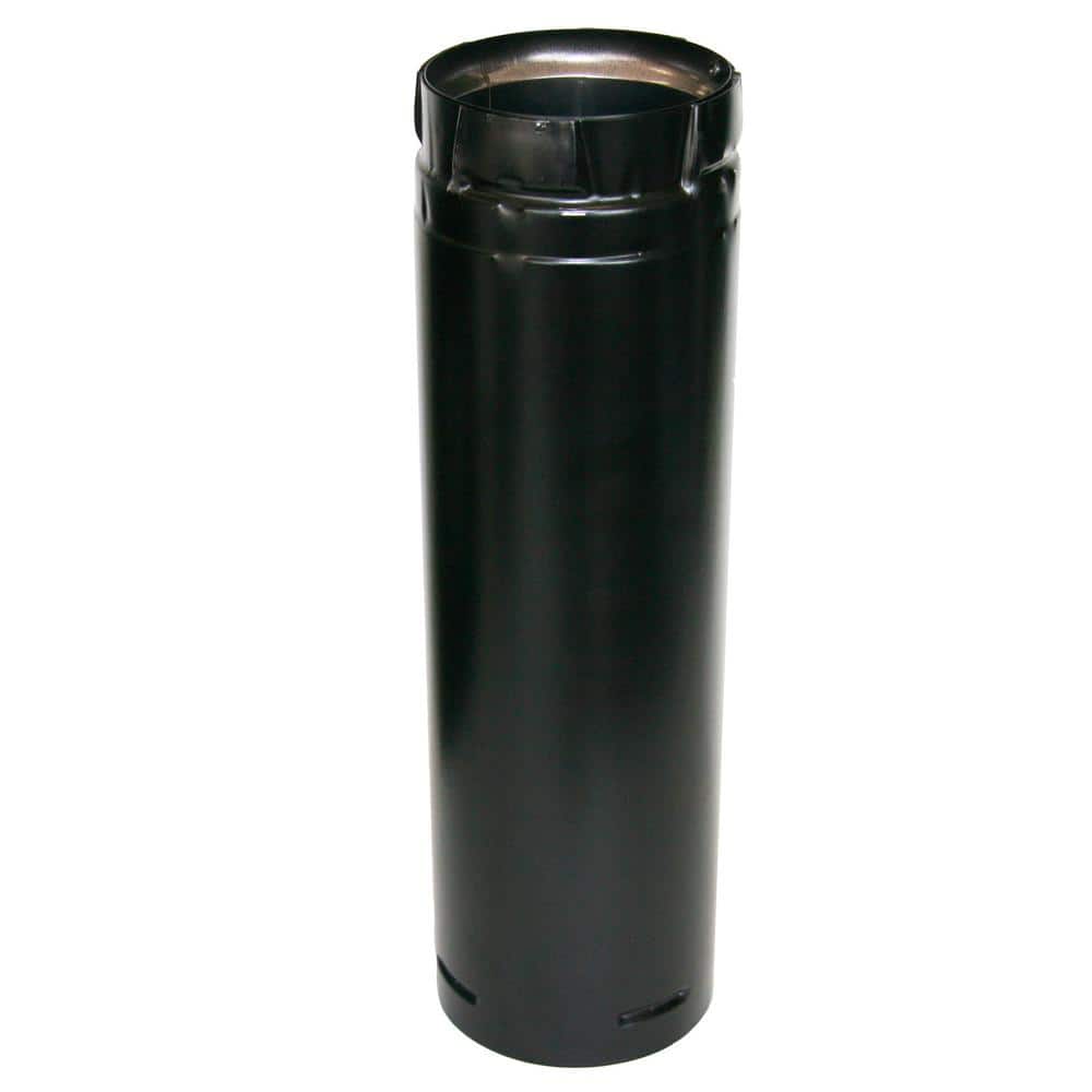 DuraVent 4 in. x 36 in. STAINLESS BLACK STRAIGHT Chimney Pipe SD3136B-A ...
