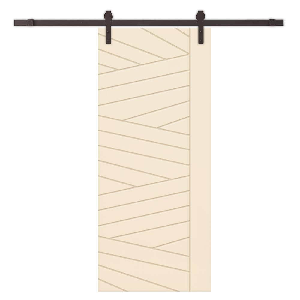 CALHOME 42 in. x 80 in. Beige Painted Composite MDF Paneled Interior ...