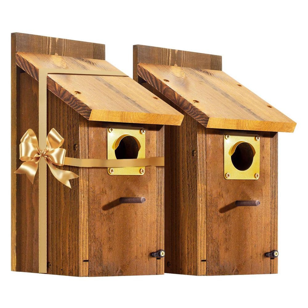 .N/A Outdoor Bluebird Birdhouse Extra Large Cedar Bird Home Mesh Base ...