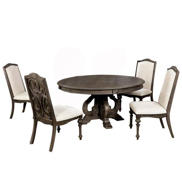 William's Home Furnishing Arcadia Rustic Natural Tone 5-Piece Table Set ...