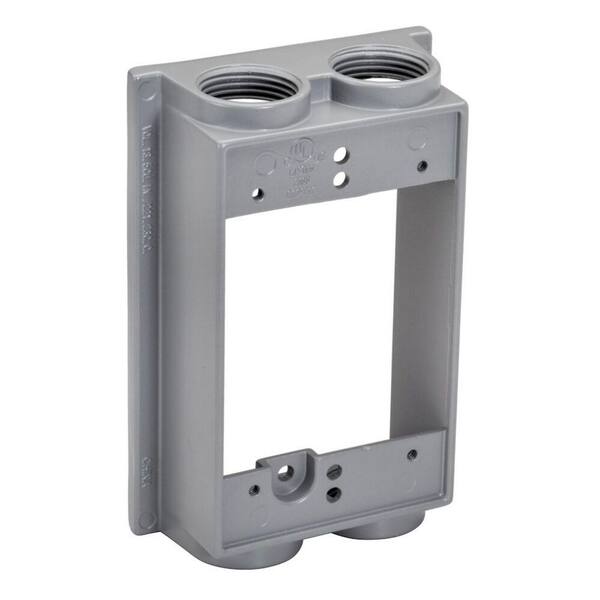 Southwire 1/2 in. Weatherproof 4-Hole Single Gang Rectangle Extension ...