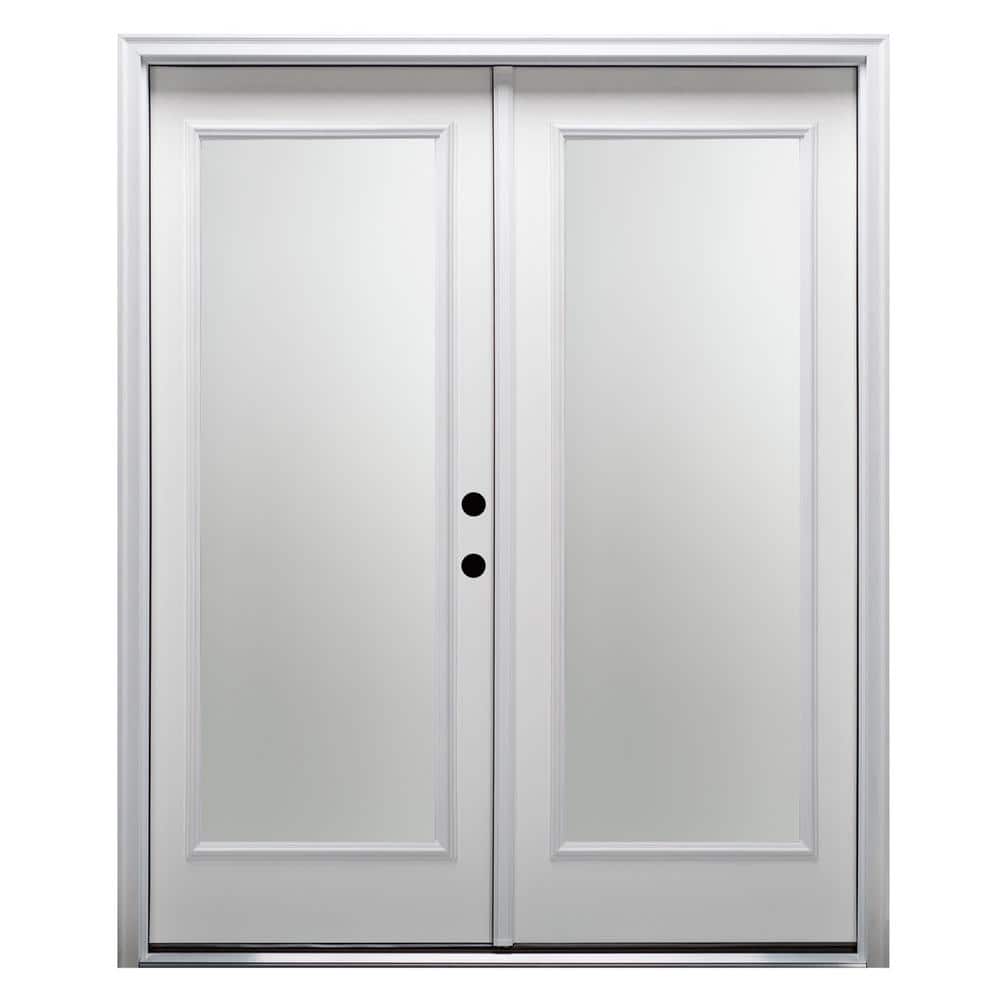 MMI DOOR 64 in. x 80 in. Left-Hand/Inswing Full Lite Clear Glass Primed ...