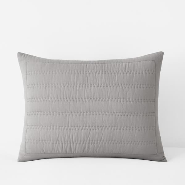 The Company Store Legends Hotel Gray Washed Linen Standard Sham 51485F ...