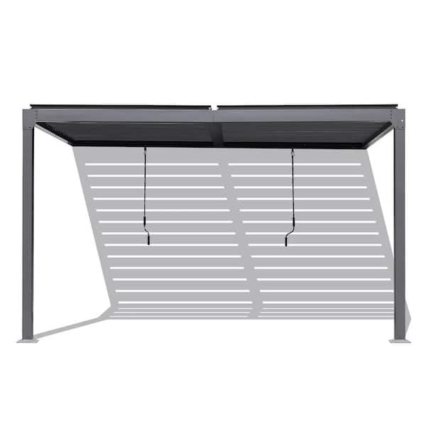 Aoodor 13 ft. x 10 ft. Dark Gray All Aluminum Frame Patio Cover Wall ...